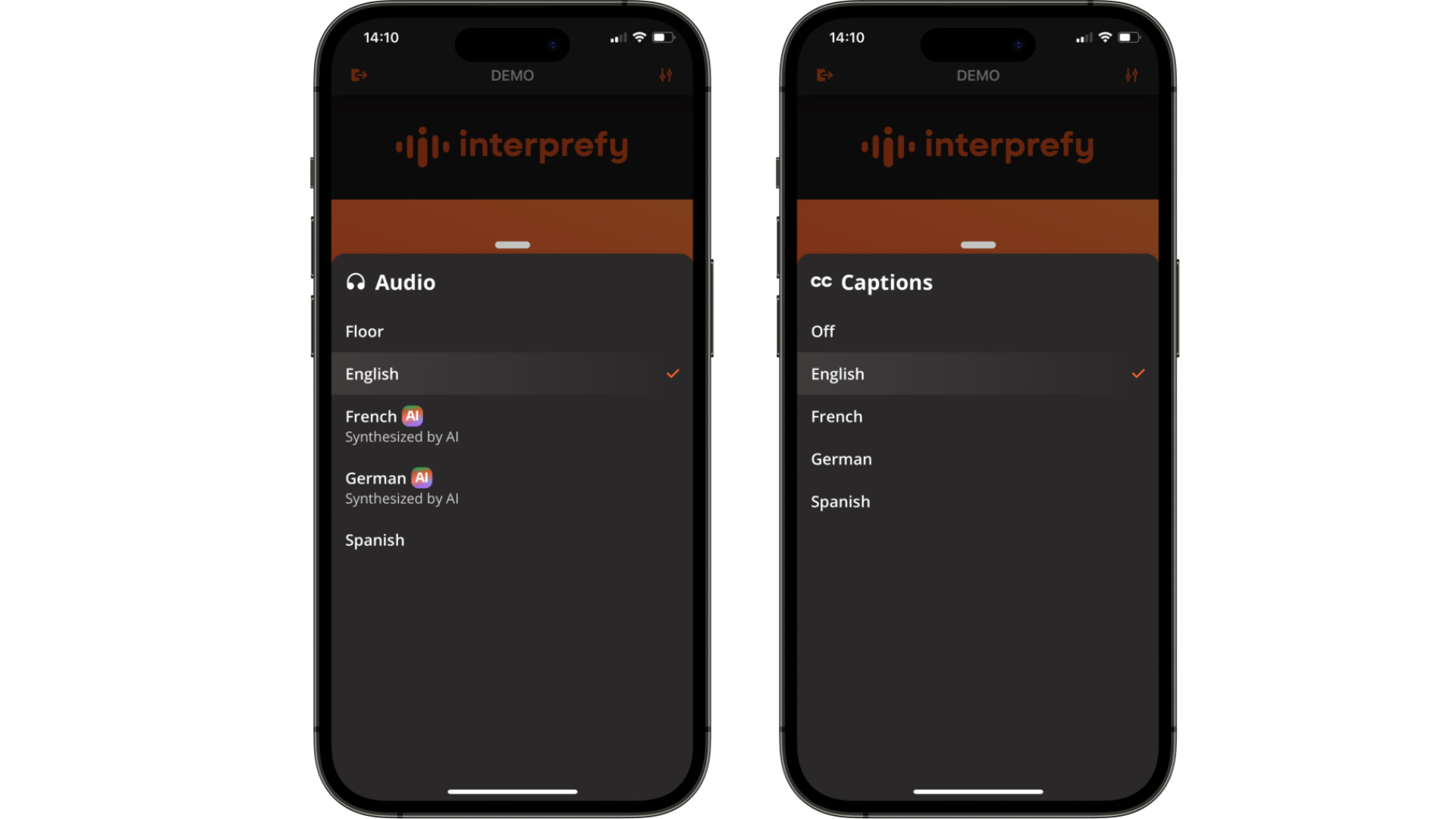 AI Speech Translation, Captions & Subtitles | Interprefy mobile app